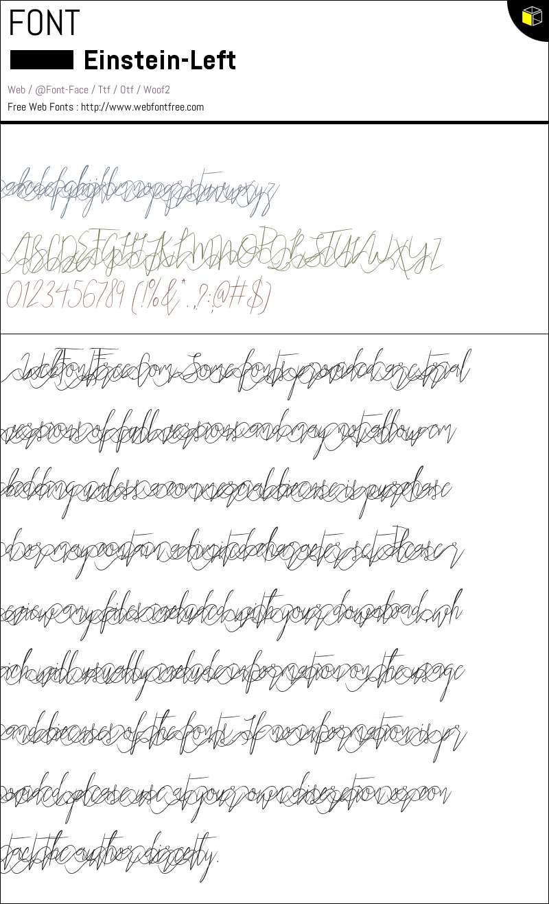 Einstein Left Fonts Downloads - WebFontFree.Com