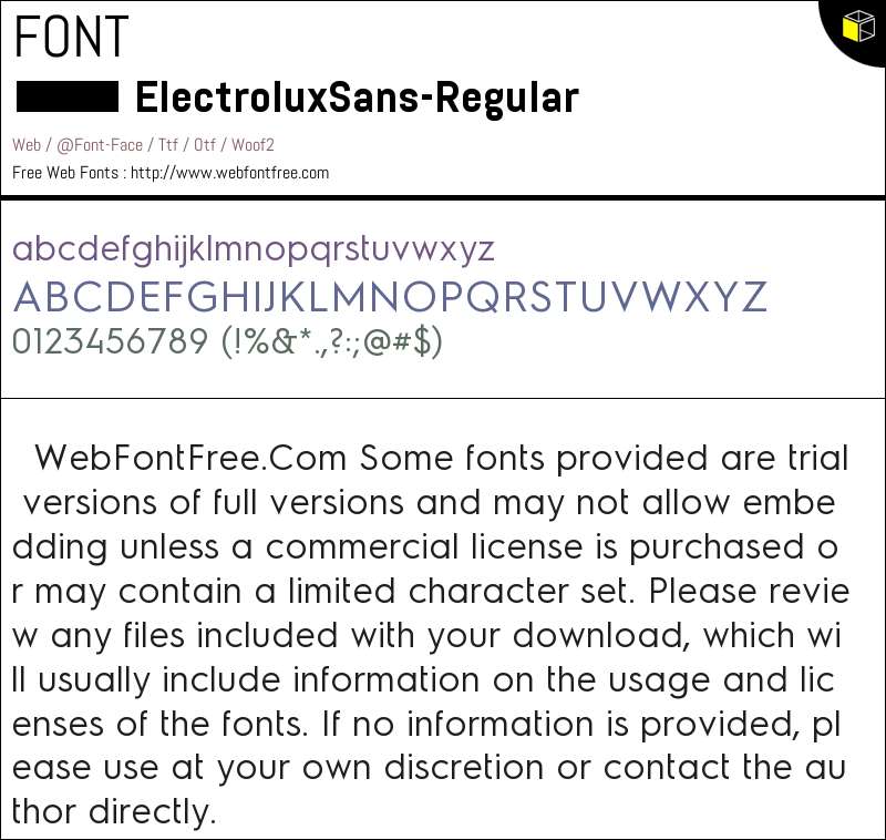 Electrolux Sans Regular 字体 下载 - WebFontFree.Com