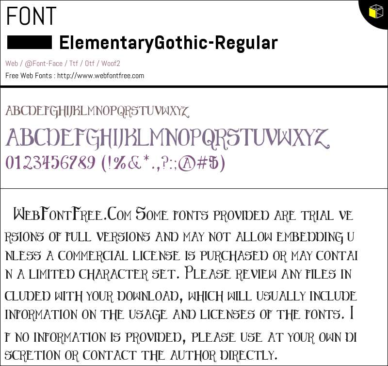 Elementary Gothic Fonts Downloads - WebFontFree.Com