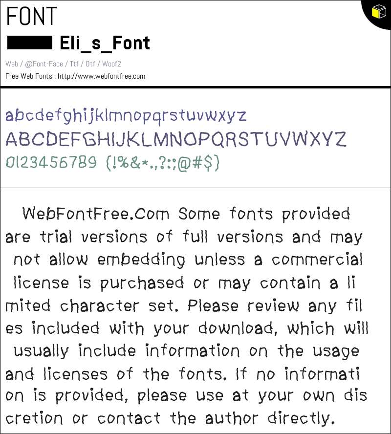 Eli's Font Fonts Downloads - WebFontFree.Com