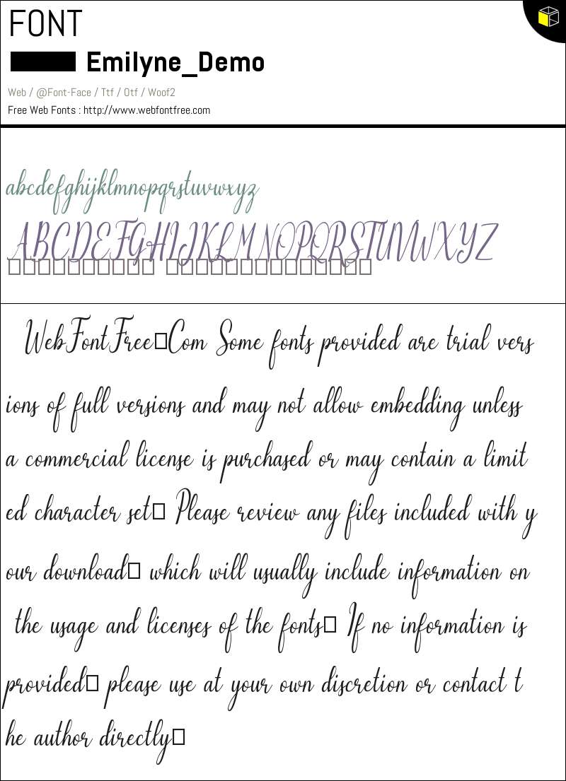 Emilyne Demo Fonts Downloads - WebFontFree.Com