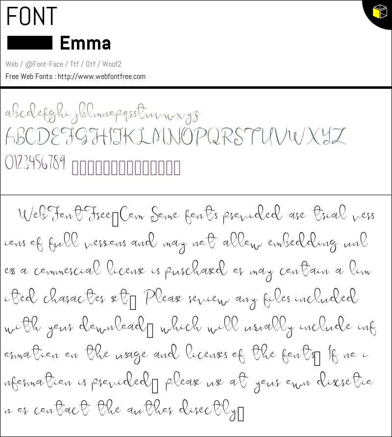 Emma Fonts Downloads - WebFontFree.Com