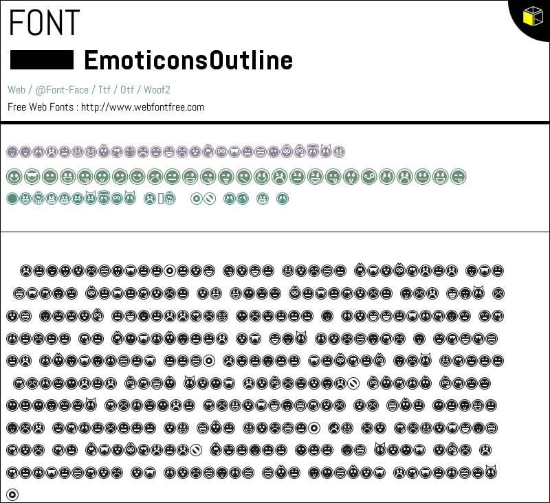 Emoticons Outline Fonts Downloads - WebFontFree.Com