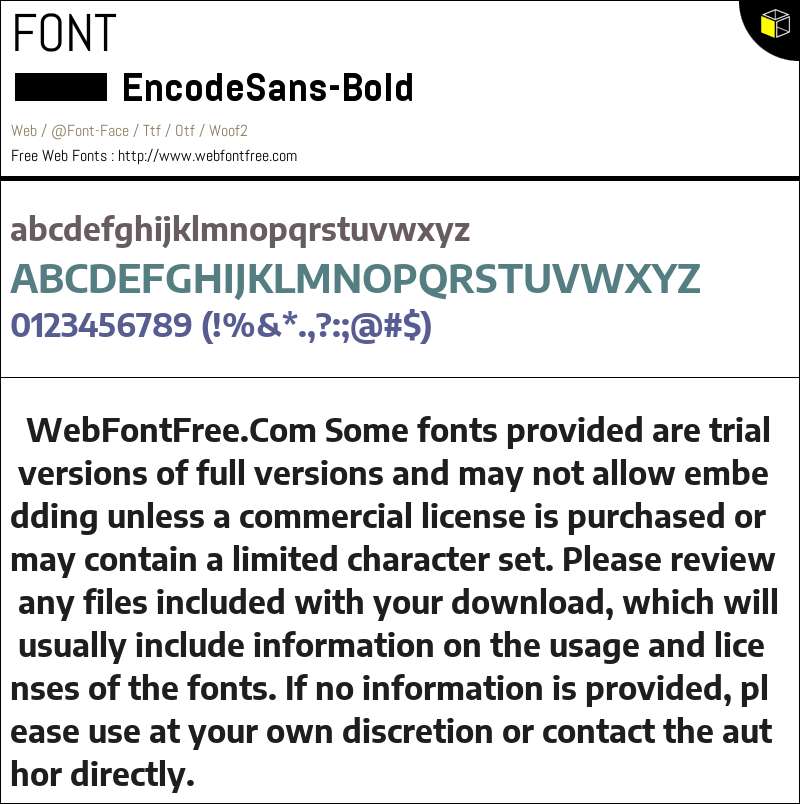 Encode Sans Bold Fonts Downloads - WebFontFree.Com