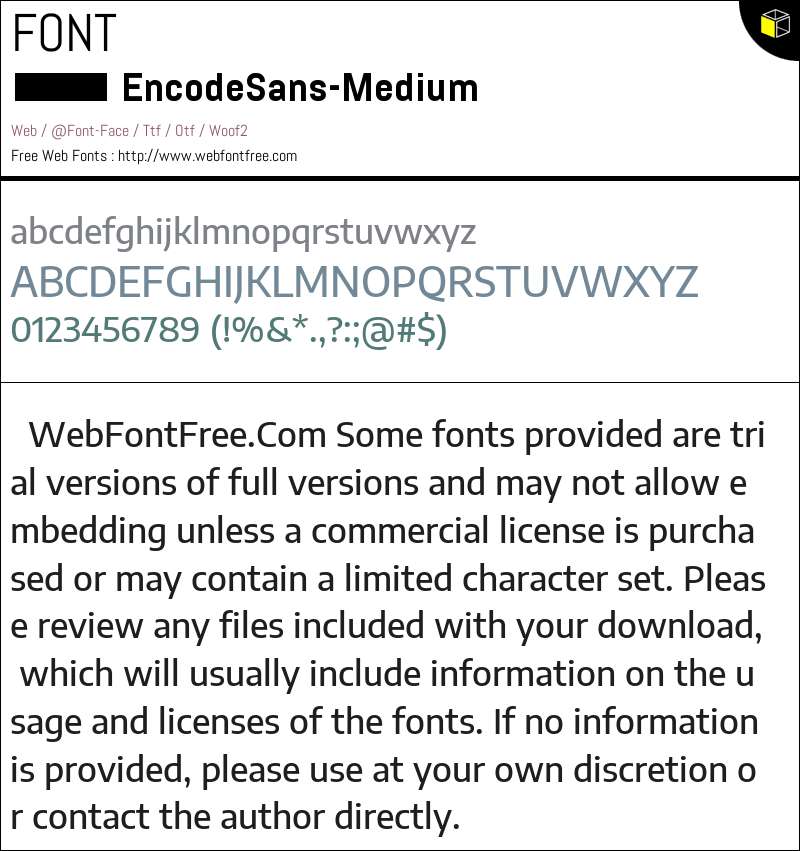 Encode Sans Medium Fonts Downloads - WebFontFree.Com