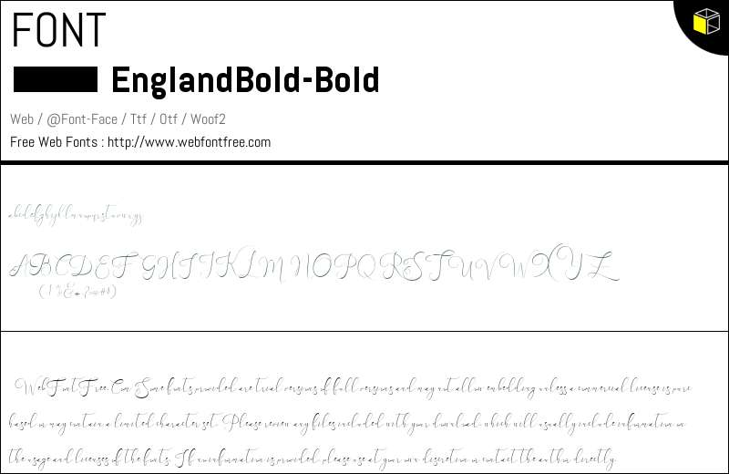 England Bold Bold Fonts Downloads - WebFontFree.Com