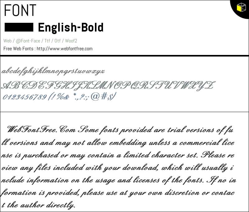 English Bold Fonts Downloads - WebFontFree.Com