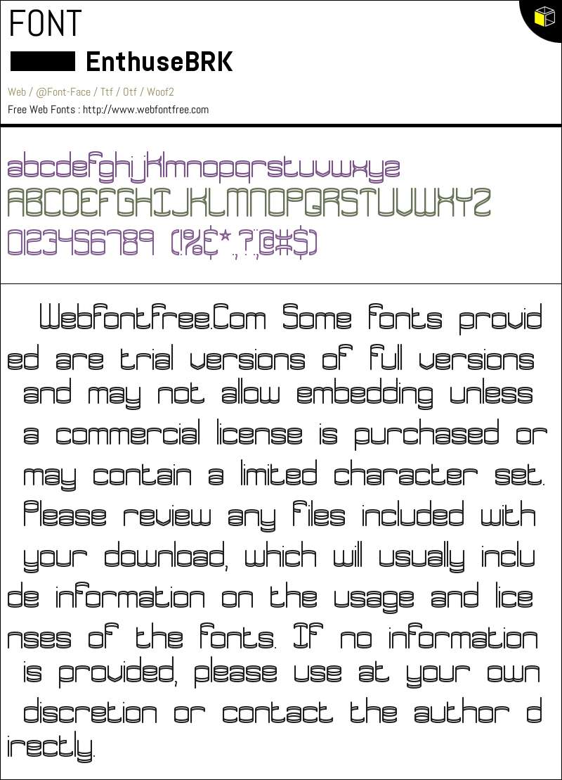 Enthuse BRK Fonts Downloads - WebFontFree.Com