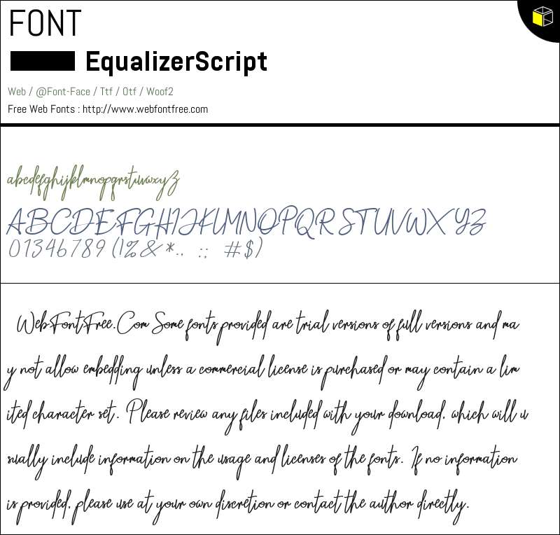 Equalizer Script Fonts Downloads - WebFontFree.Com