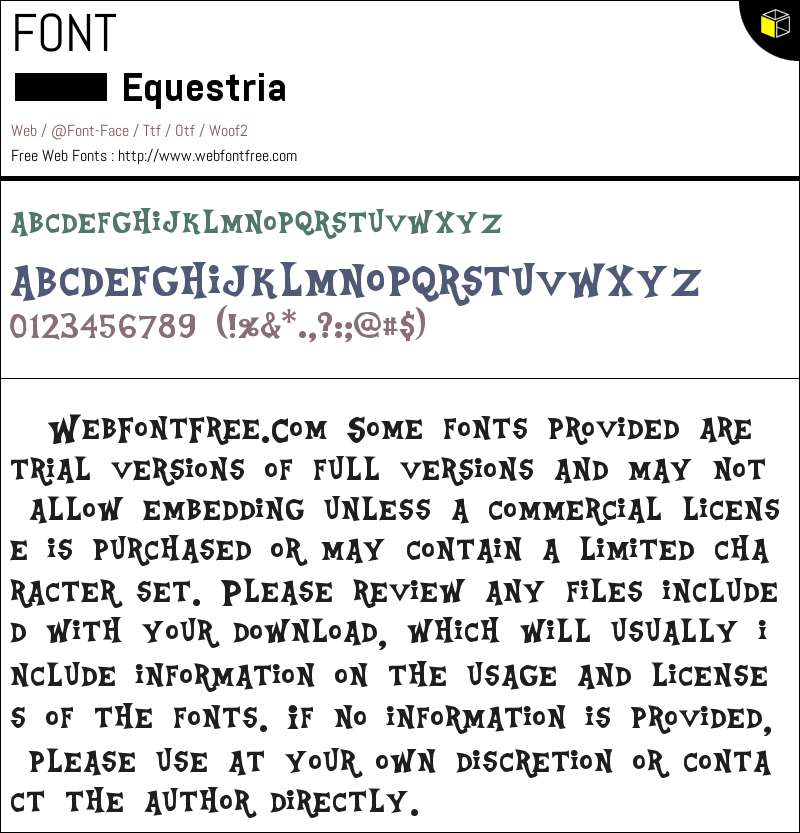 Equestria Fonts Downloads - WebFontFree.Com