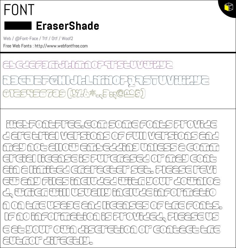 EraserShade Fonts Downloads - WebFontFree.Com