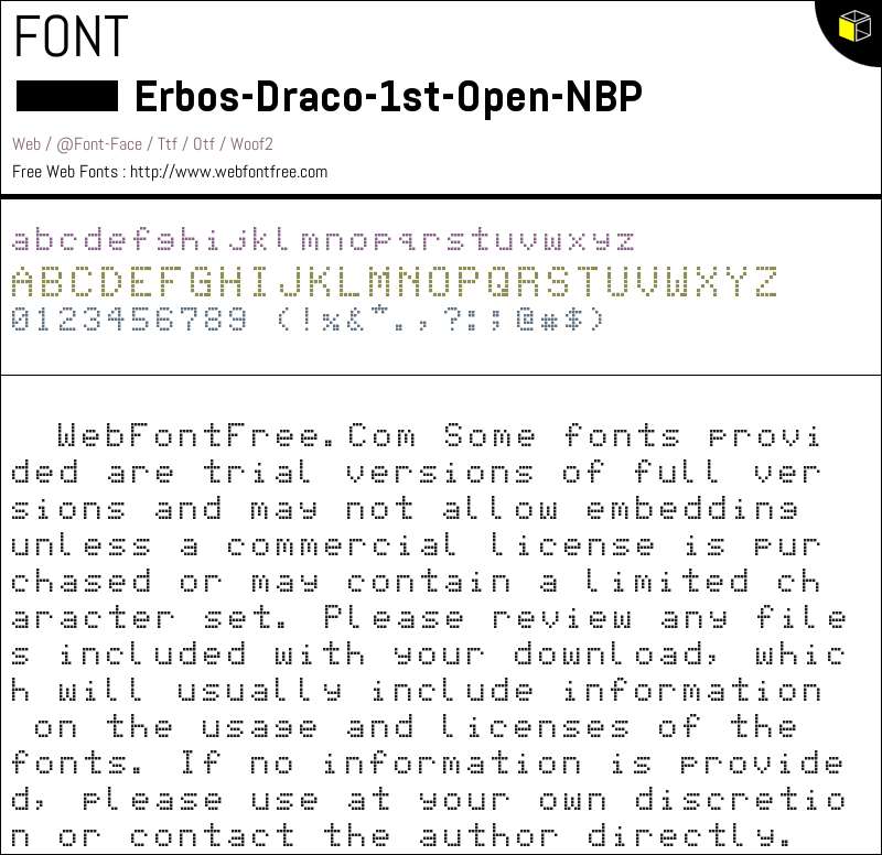 Erbos Draco 1st Open NBP Regular Fonts Downloads - WebFontFree.Com