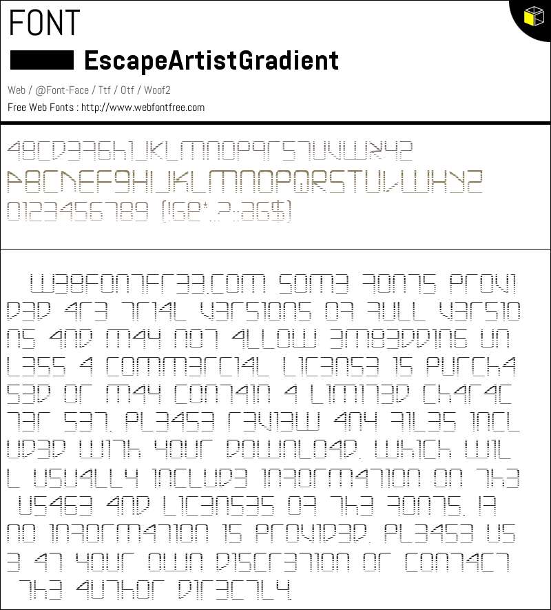 Escape Artist Gradient Fonts Downloads - WebFontFree.Com