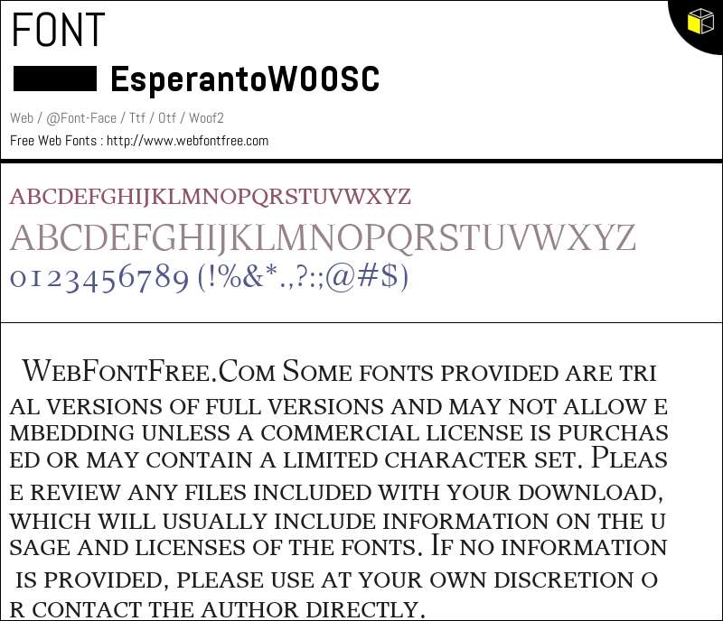 Esperanto W00 SC Fonts Downloads - WebFontFree.Com