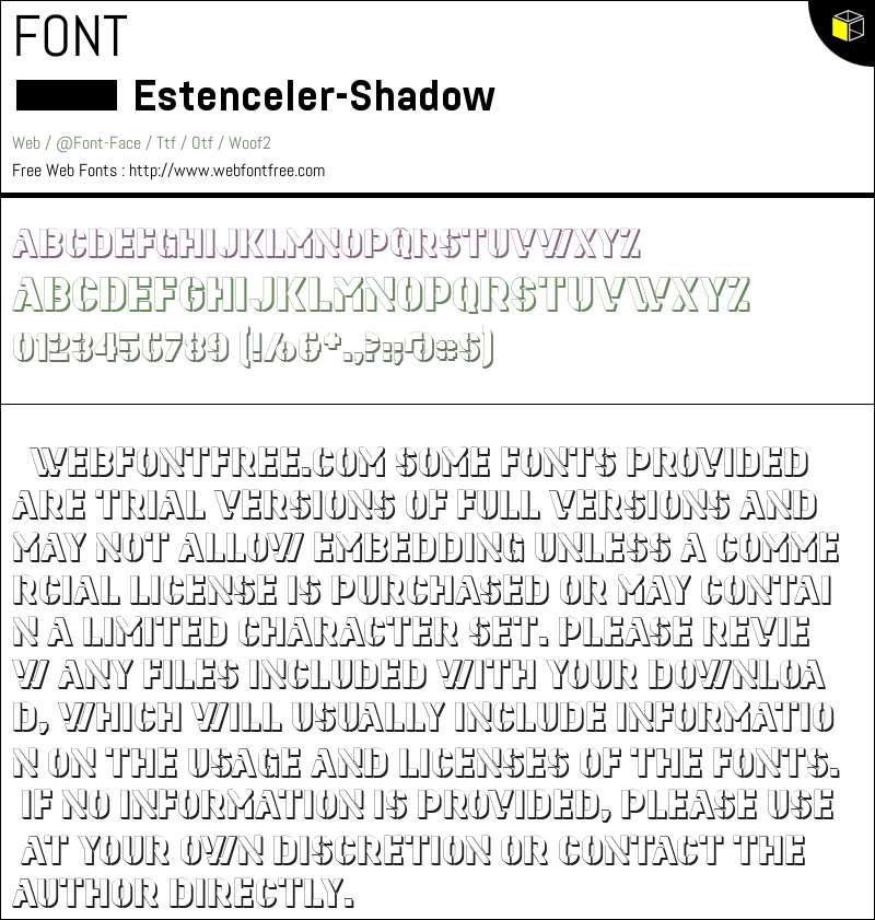 Estenceler Shadow Fonts Downloads - WebFontFree.Com