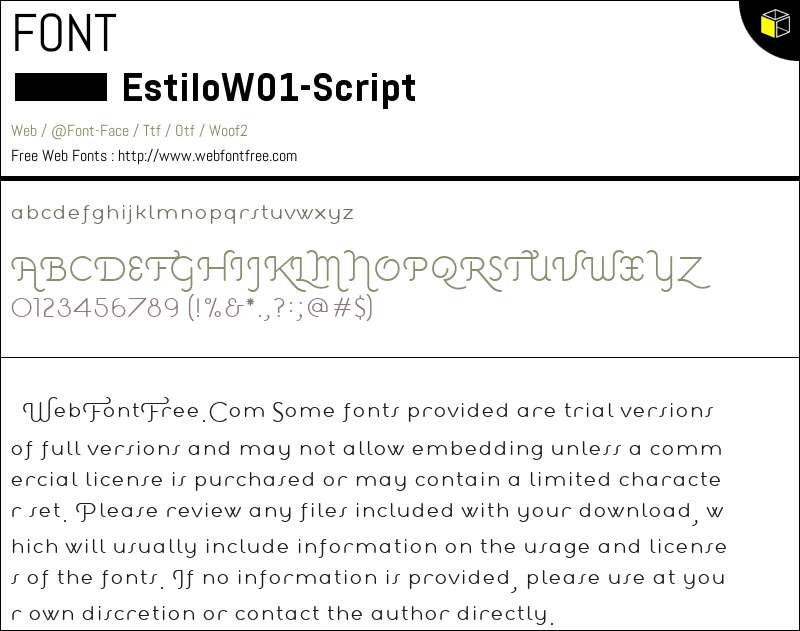 Estilo W01 Script Fuentes Descargar - WebFontFree.Com