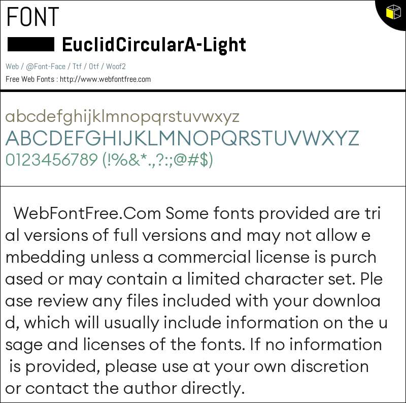 Euclid Circular A Light Fonts Downloads - WebFontFree.Com