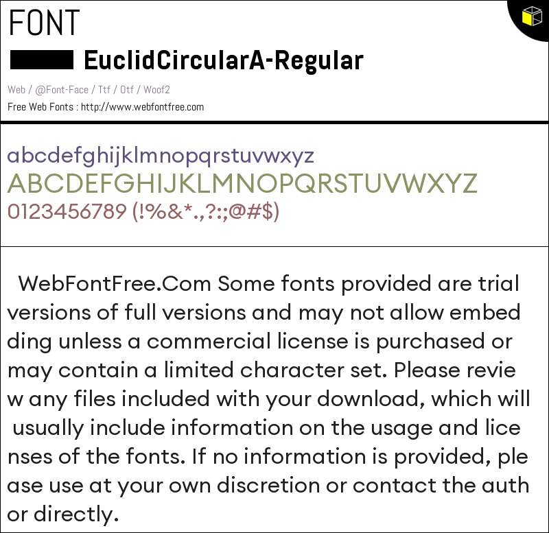Euclid Circular A Fonts Downloads - WebFontFree.Com