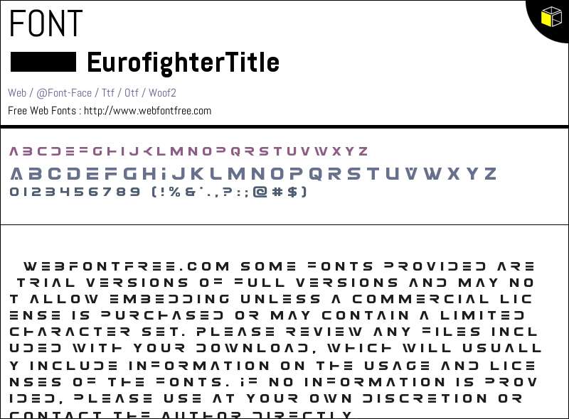 Eurofighter Title Fonts Downloads - WebFontFree.Com