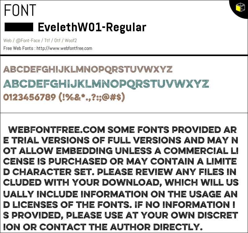 Eveleth W01 Regular Fonts Downloads - WebFontFree.Com