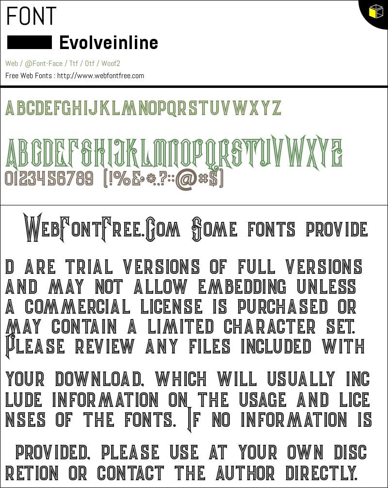 Evolve inline 字体 下载 - WebFontFree.Com