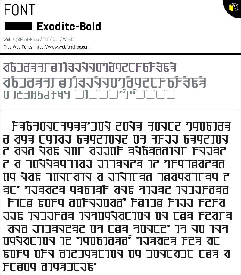 Exodite Bold Fonts Downloads - WebFontFree.Com