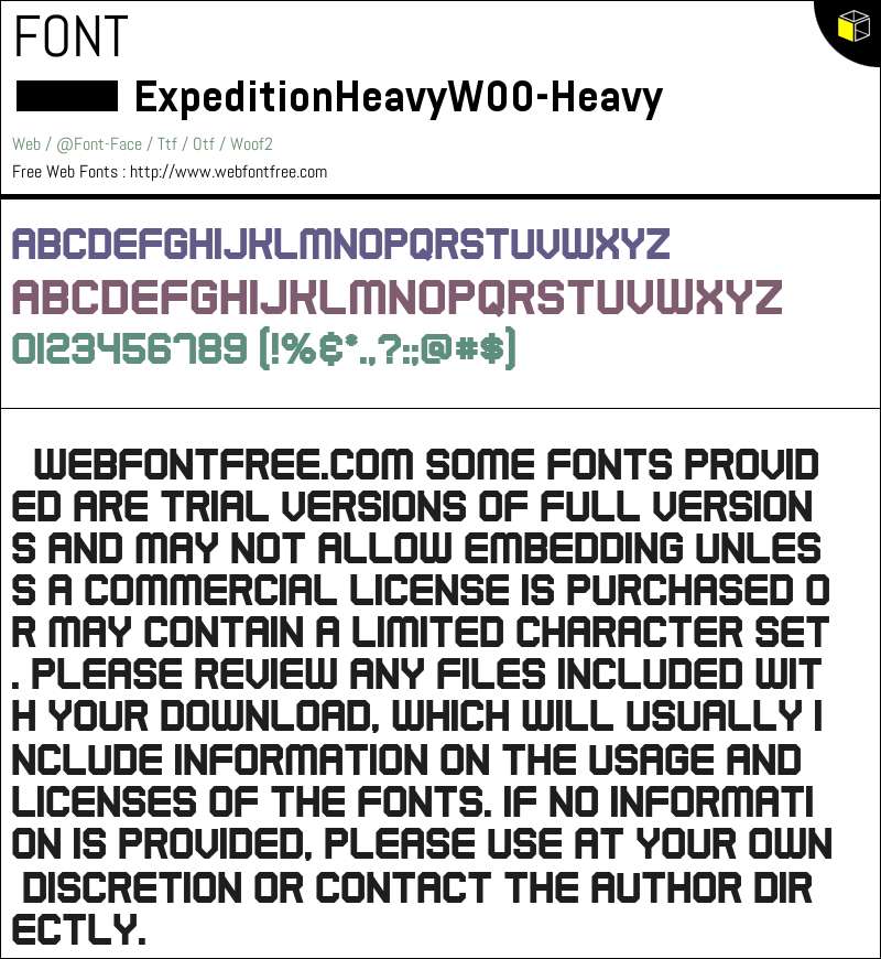 Expedition Heavy W00 Heavy Fonts Downloads - WebFontFree.Com