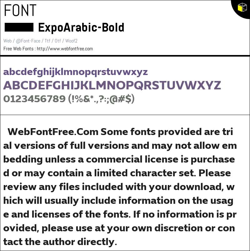 ExpoArabic-Bold Fonts Downloads - WebFontFree.Com