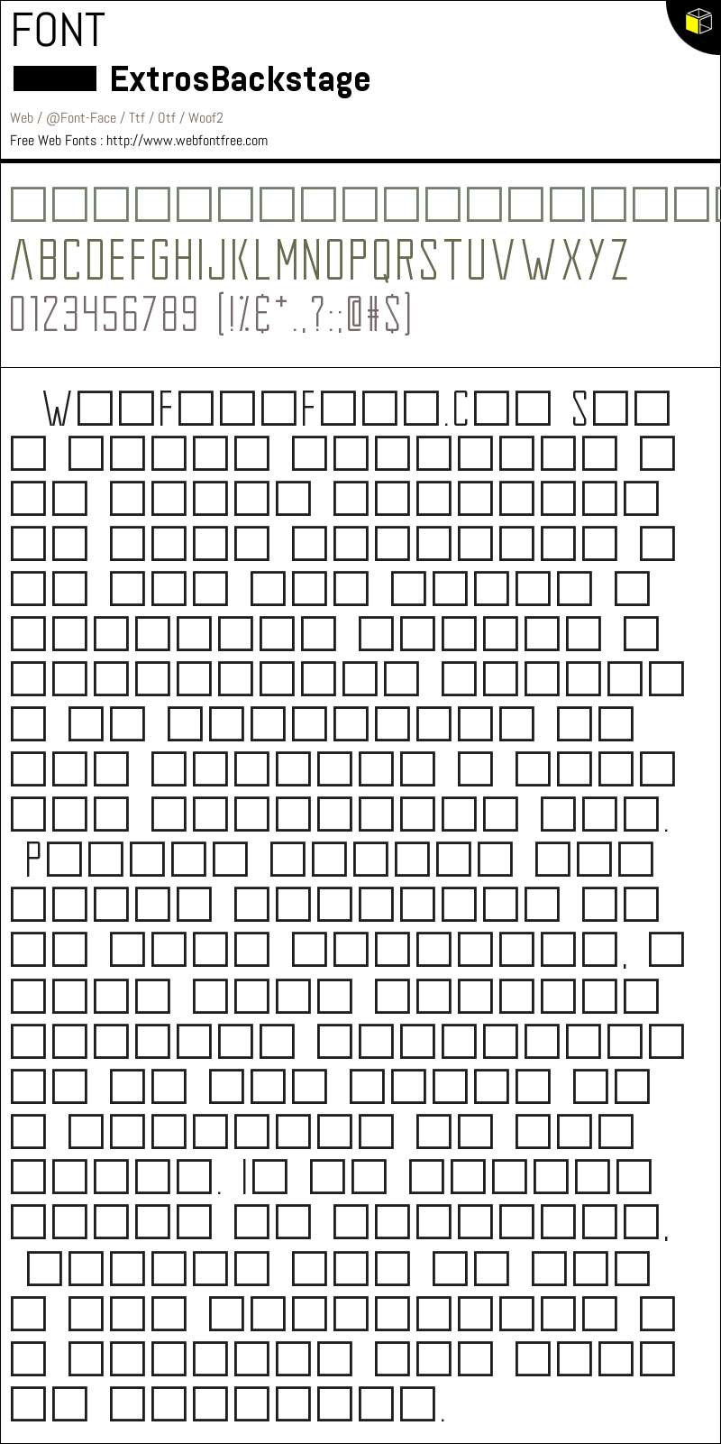 Extros Backstage Fonts Downloads - WebFontFree.Com