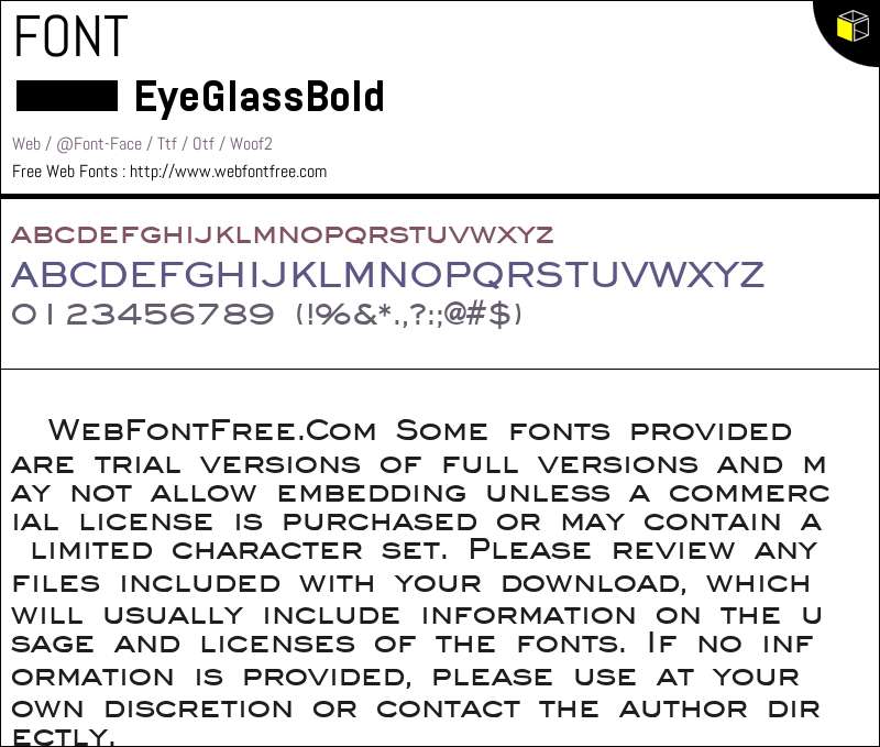 Eye glass Bold Fonts Downloads - WebFontFree.Com