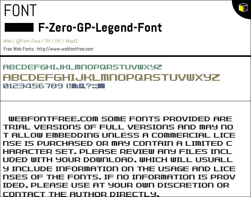 F-Zero GP Legend Font Regular Fonts Downloads - WebFontFree.Com