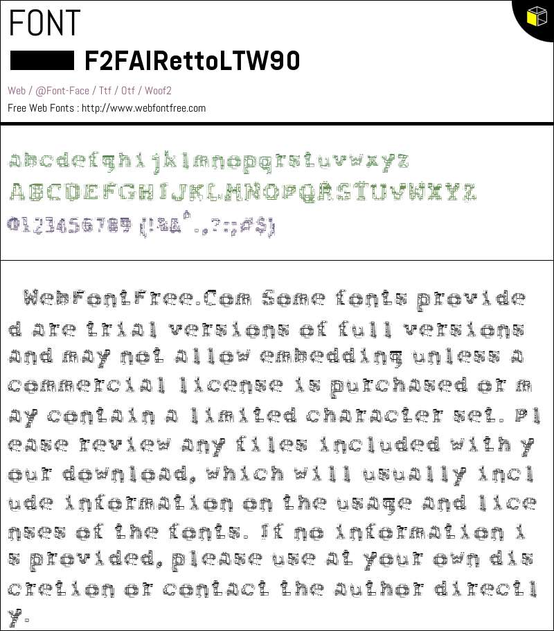 F2FAlRetto LT W90 Fonts Downloads - WebFontFree.Com