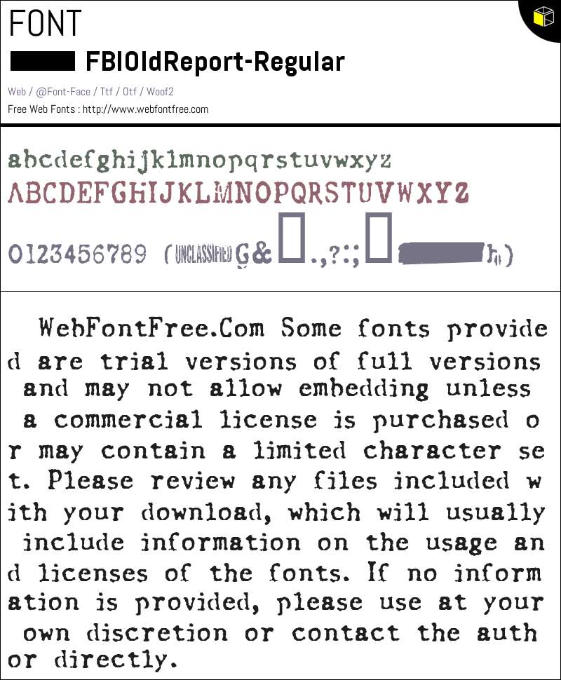 FBI Old Report Regular Fuentes Descargar - WebFontFree.Com