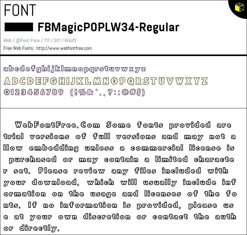 FBMagicPOPL W34 Regular Fonts Downloads - WebFontFree.Com