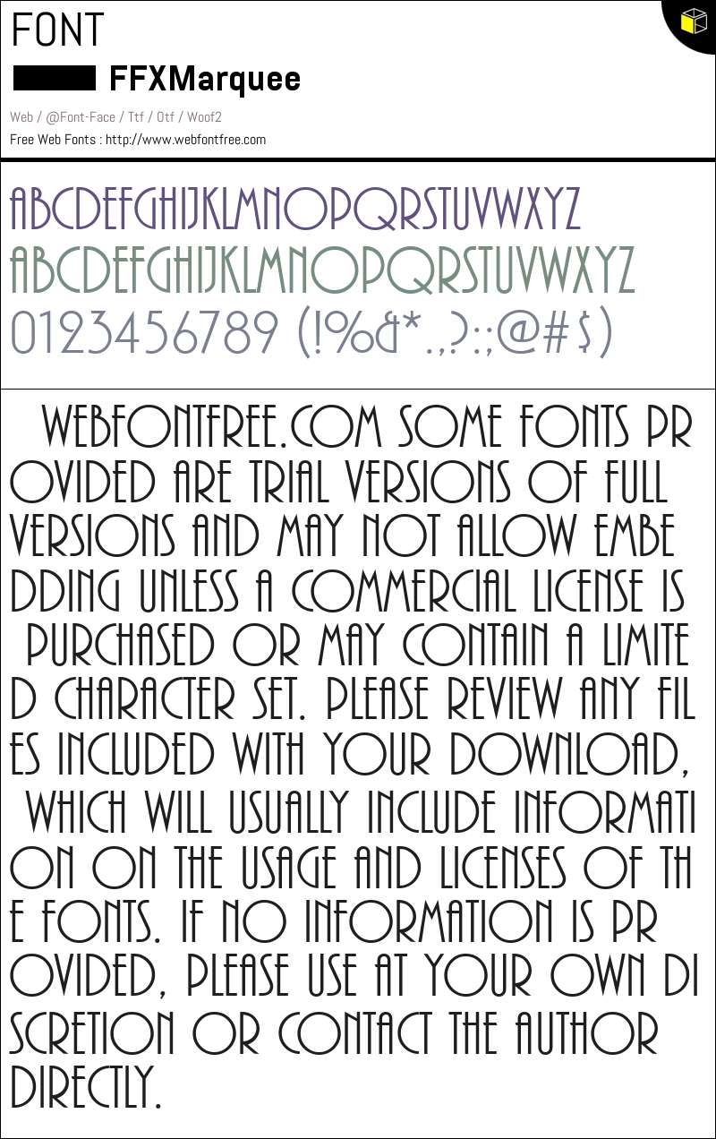 FFX Marquee Fonts Downloads - WebFontFree.Com