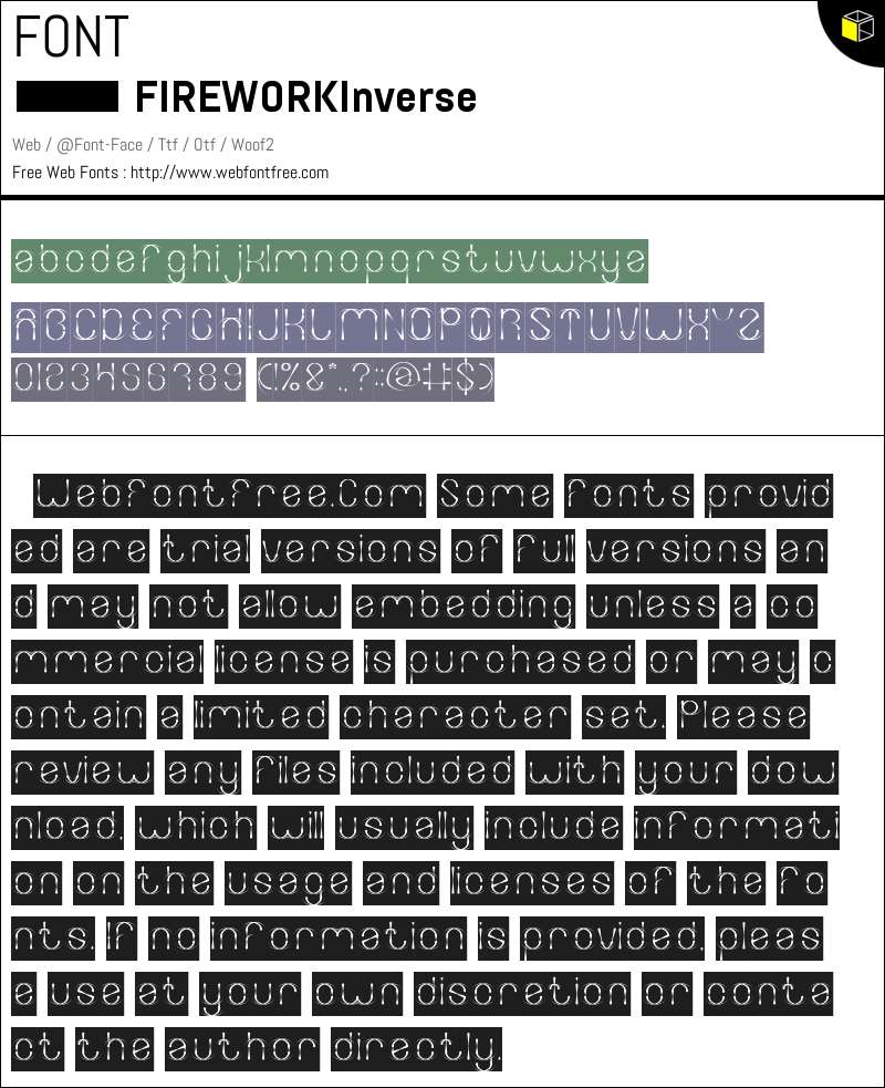 FIREWORK-Inverse Fonts Downloads - WebFontFree.Com