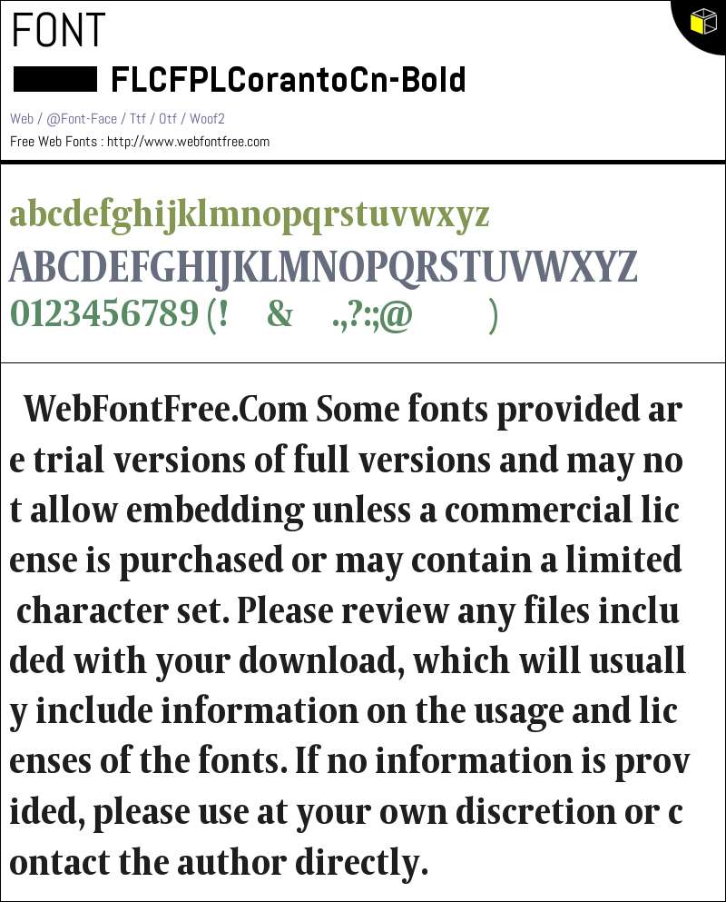 Coranto Cn Bold Fonts Downloads - WebFontFree.Com