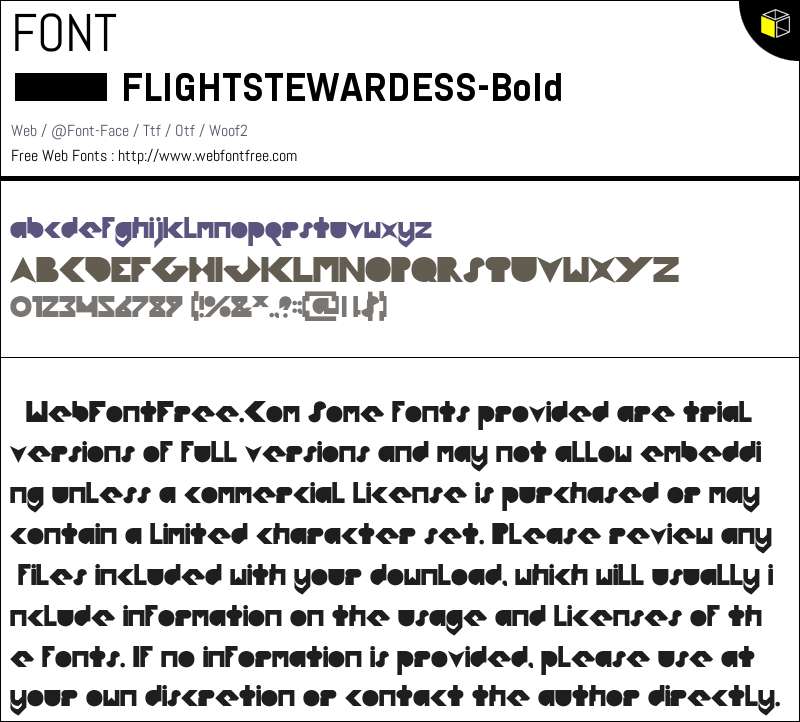 FLIGHT STEWARDESS Bold Fonts Downloads - WebFontFree.Com