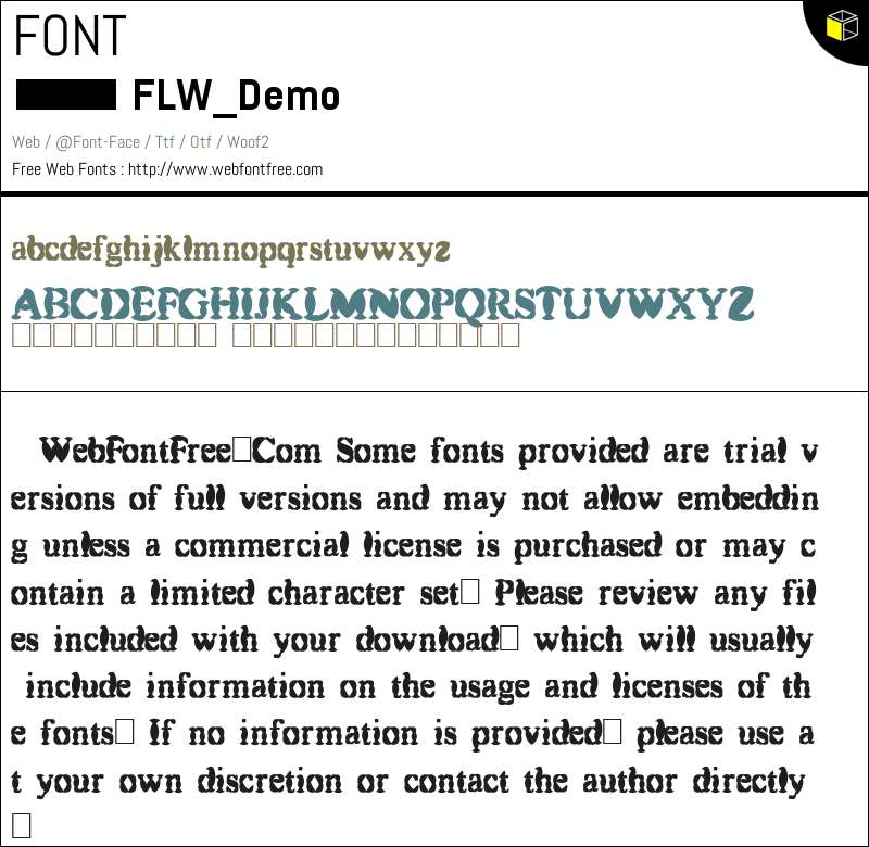 FLW Demo Fonts Downloads - WebFontFree.Com