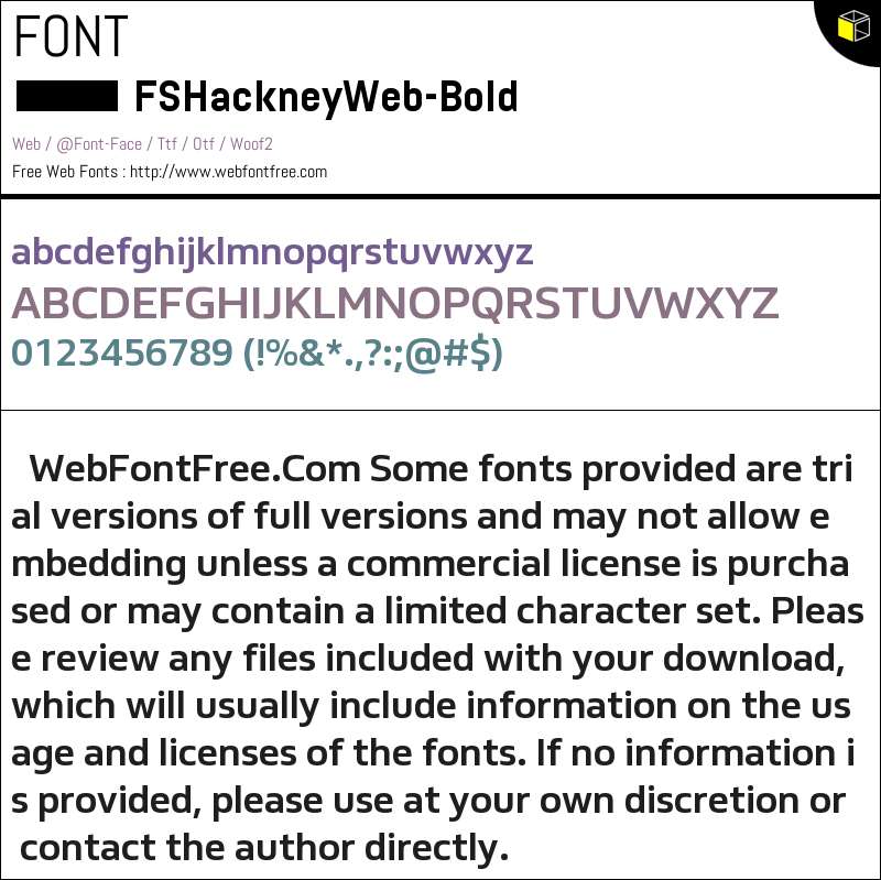 FSHackneyWeb-Bold Fonts Downloads - WebFontFree.Com