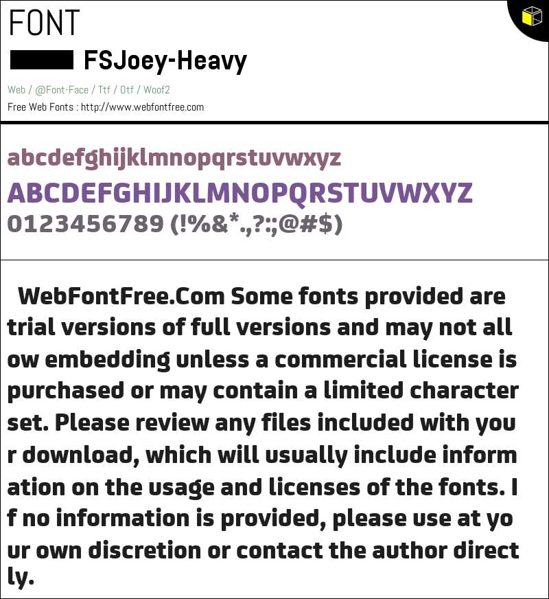 FS Joey Heavy Regular Fonts Downloads - WebFontFree.Com