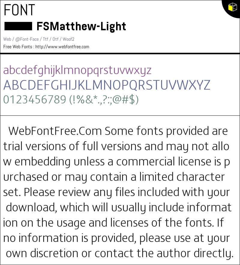 FSMatthew-Light Fonts Downloads - WebFontFree.Com
