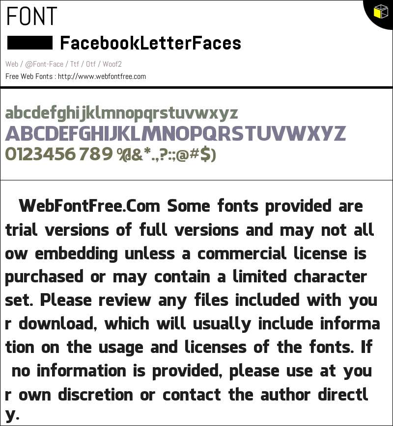 FacebookLetterFaces Fonts Downloads - WebFontFree.Com