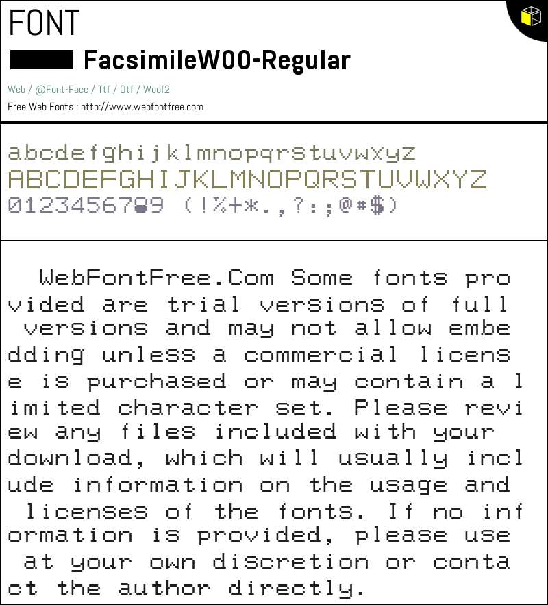 Facsimile W00 Regular Fonts Downloads - WebFontFree.Com