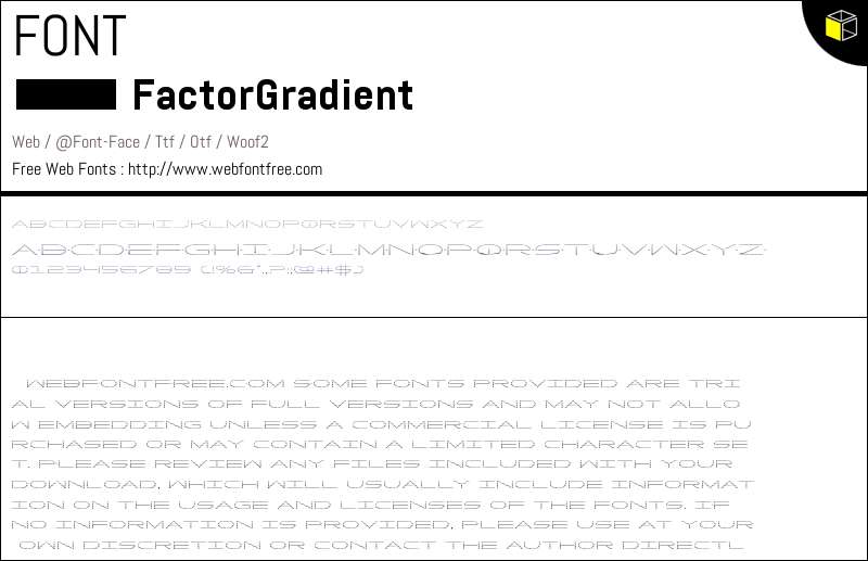 Factor Gradient Fonts Downloads - WebFontFree.Com
