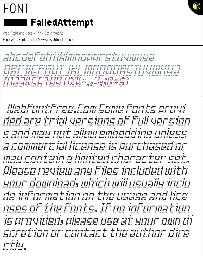 Failed Attempt Fonts Downloads - WebFontFree.Com