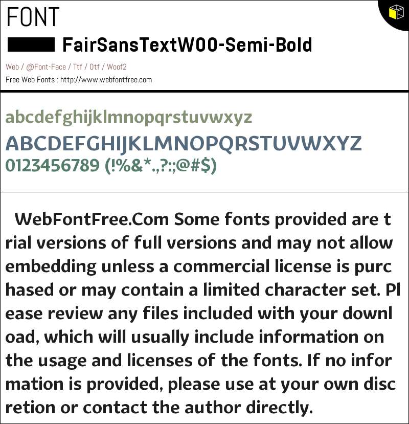 Fair Sans Text W00 Semi-Bold Fonts Downloads - WebFontFree.Com