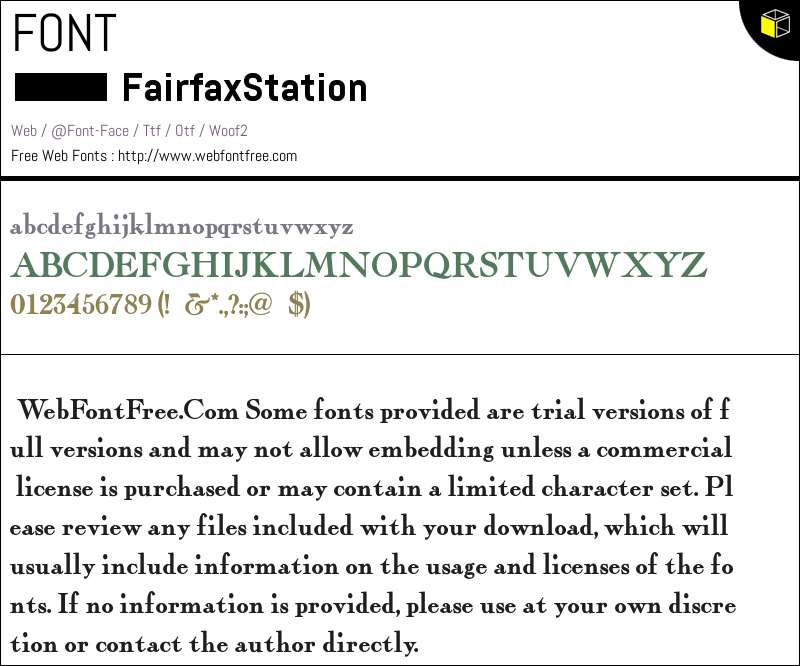 FairfaxStation Fonts Downloads - WebFontFree.Com
