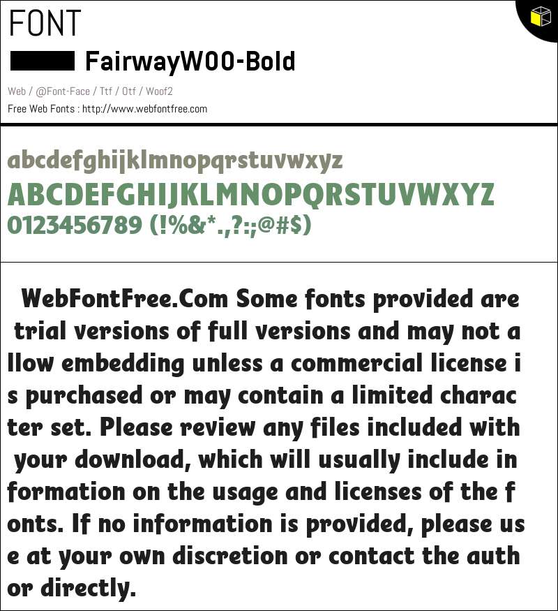 Fairway W00 Bold Fonts Downloads - WebFontFree.Com
