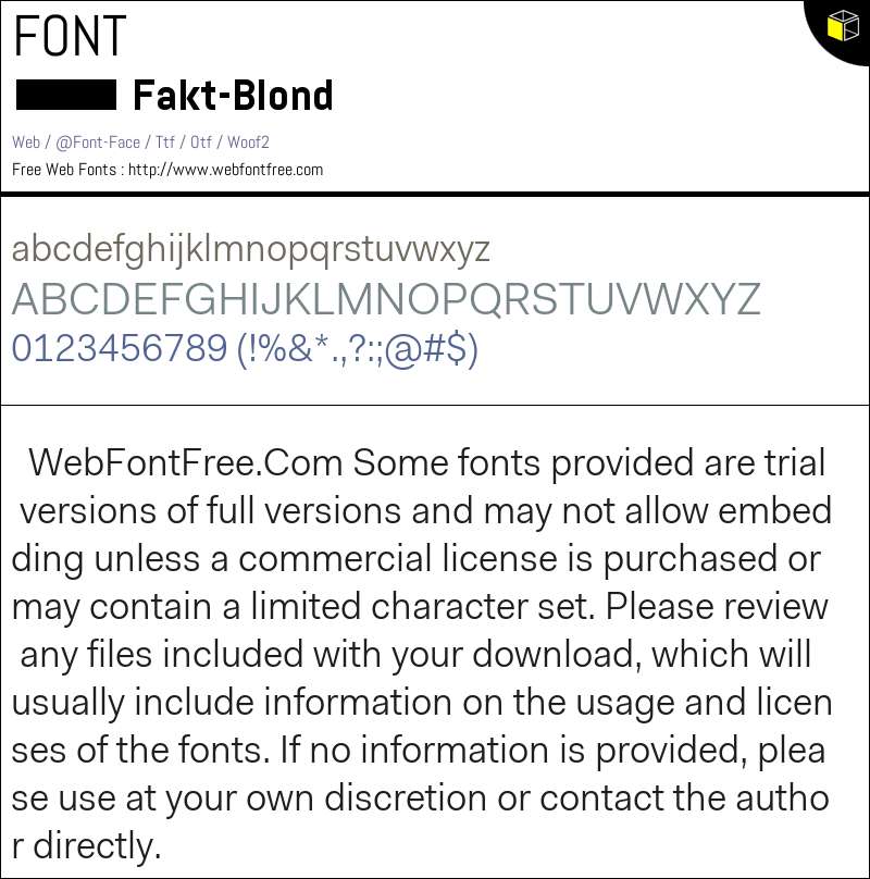 Fakt Blond Fonts Downloads - WebFontFree.Com